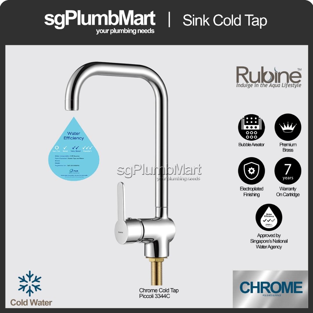 Rubine Piccoli 3344/3344C Kitchen Faucet Hot Cold Mixer Sink Tap ...