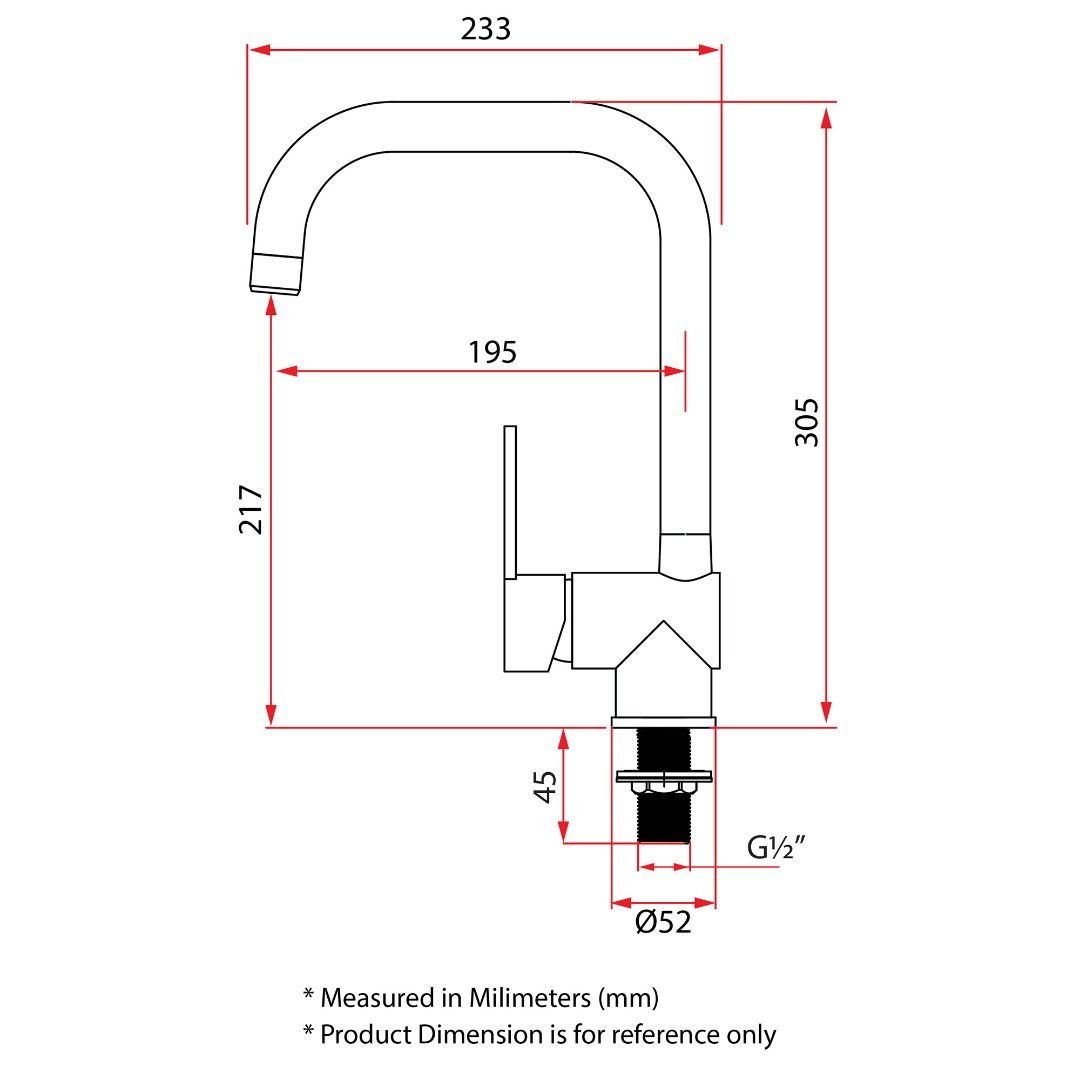 Rubine Piccoli 3344/3344C Kitchen Faucet Hot Cold Mixer Sink Tap ...