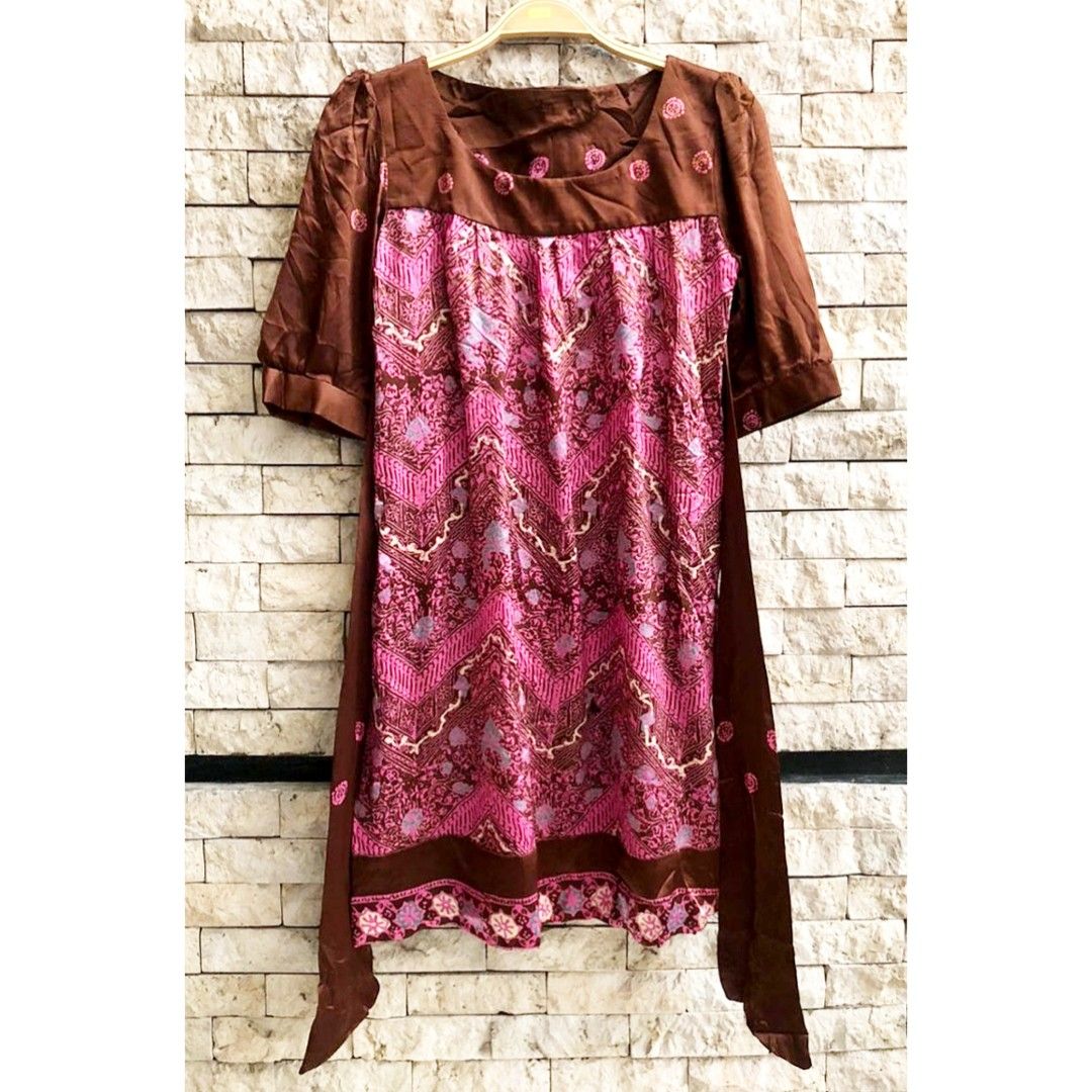 SALE EX BUTIK BATIK SILK DRESS WOMAN - TERUSAN BATIK WANITA + BELT ...