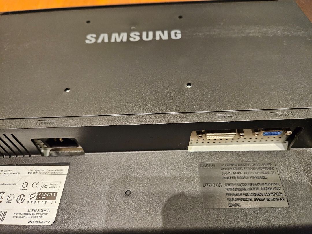 SAMSUNG 22 inch-monitor (2253BW), Computers & Tech, Parts & Accessories ...