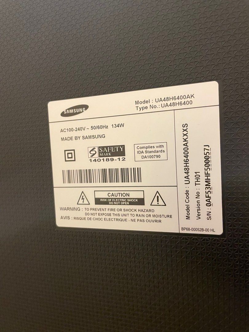 Samsung TV 48” 3D Smart LED with TV stand UA48H6400, TV & Home ...