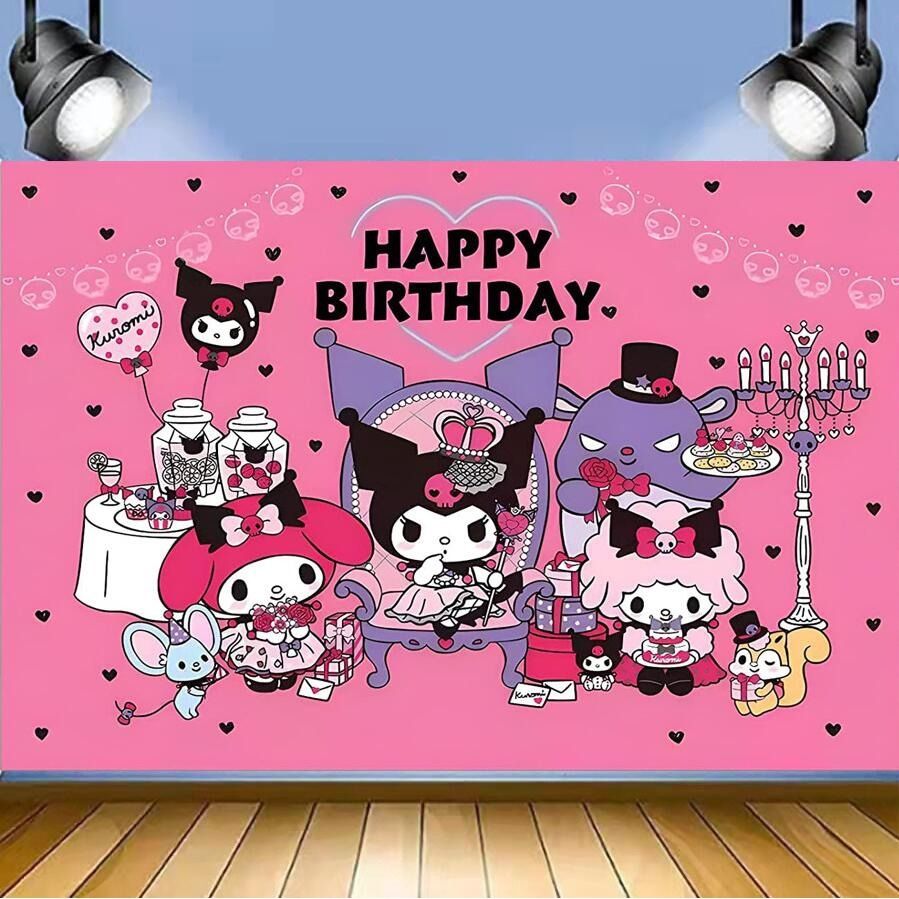 Sanrio Series Birthday Theme Party Decorations Happy Birthday Banner ...