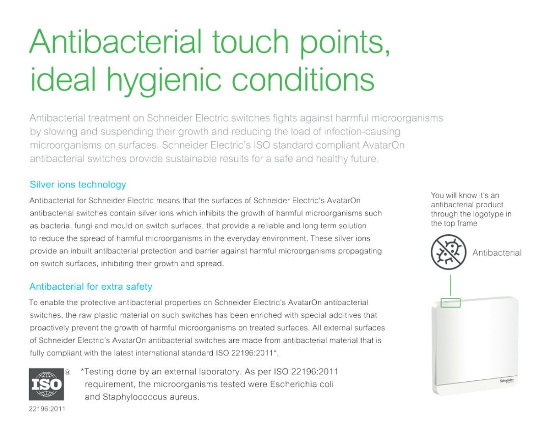 Schneider AvatarOn Antibacterial White Switch Socket Anti Bacteria, TV ...