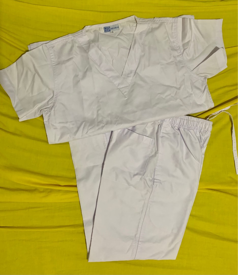 Scrub Suit White Womens Fashion Activewear On Carousell