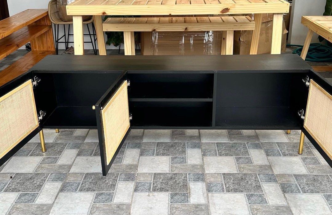 Solihiya media console wooden tv rack on Carousell