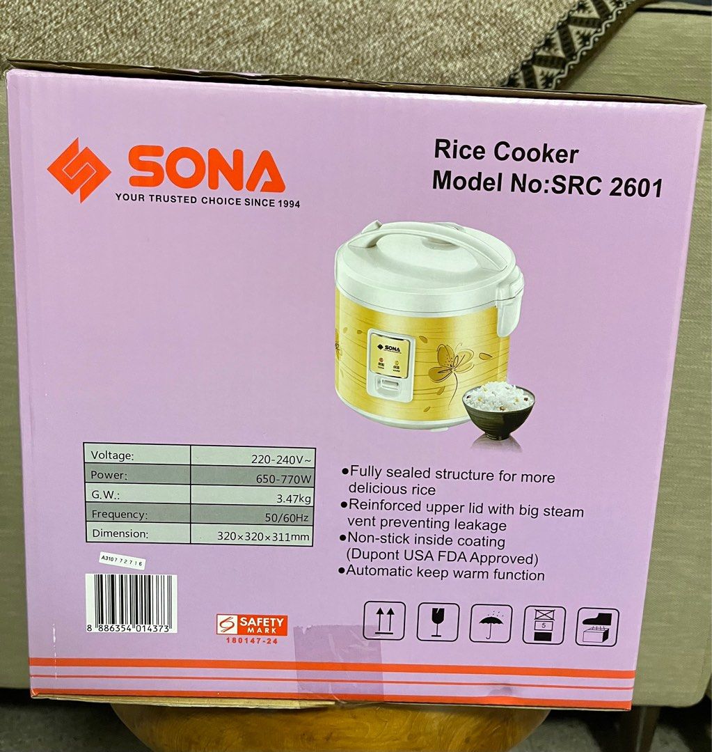 Sona rice cooker 1.8L, TV & Home Appliances, Kitchen Appliances ...