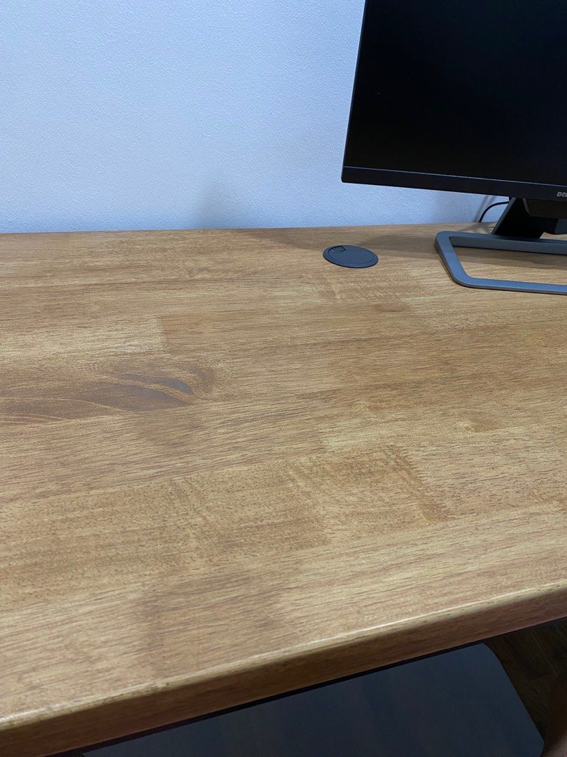 Study Table - Solid Pinewood with Metal Leg (140cm x 60cm), Furniture ...