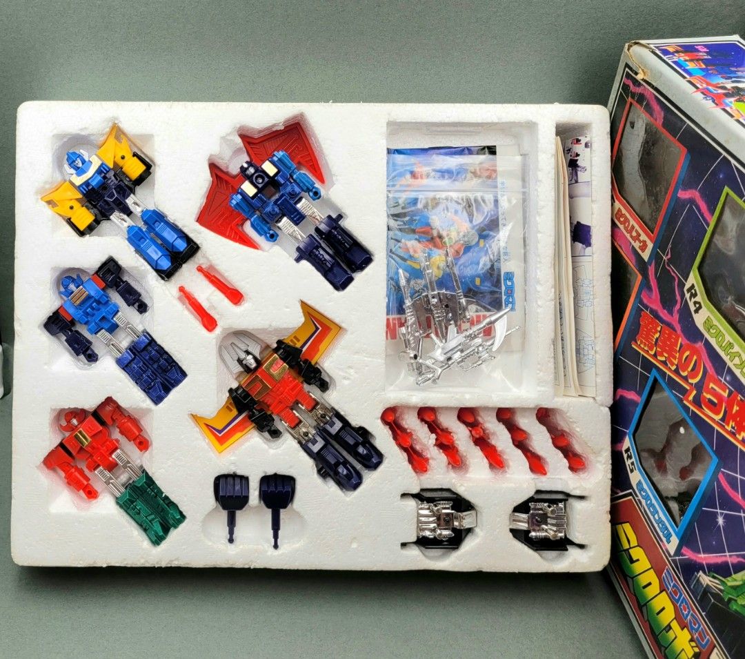 Takara 微星小超人 microman Diaclone V 5体合体 5合一 boxset，5槍全齊，齊件，有原裝書仔說明書，玩具本体 ...