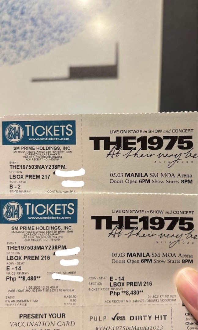 The 1975 Day 1 Lowerbox Premium Tickets, Tickets & Vouchers, Event ...