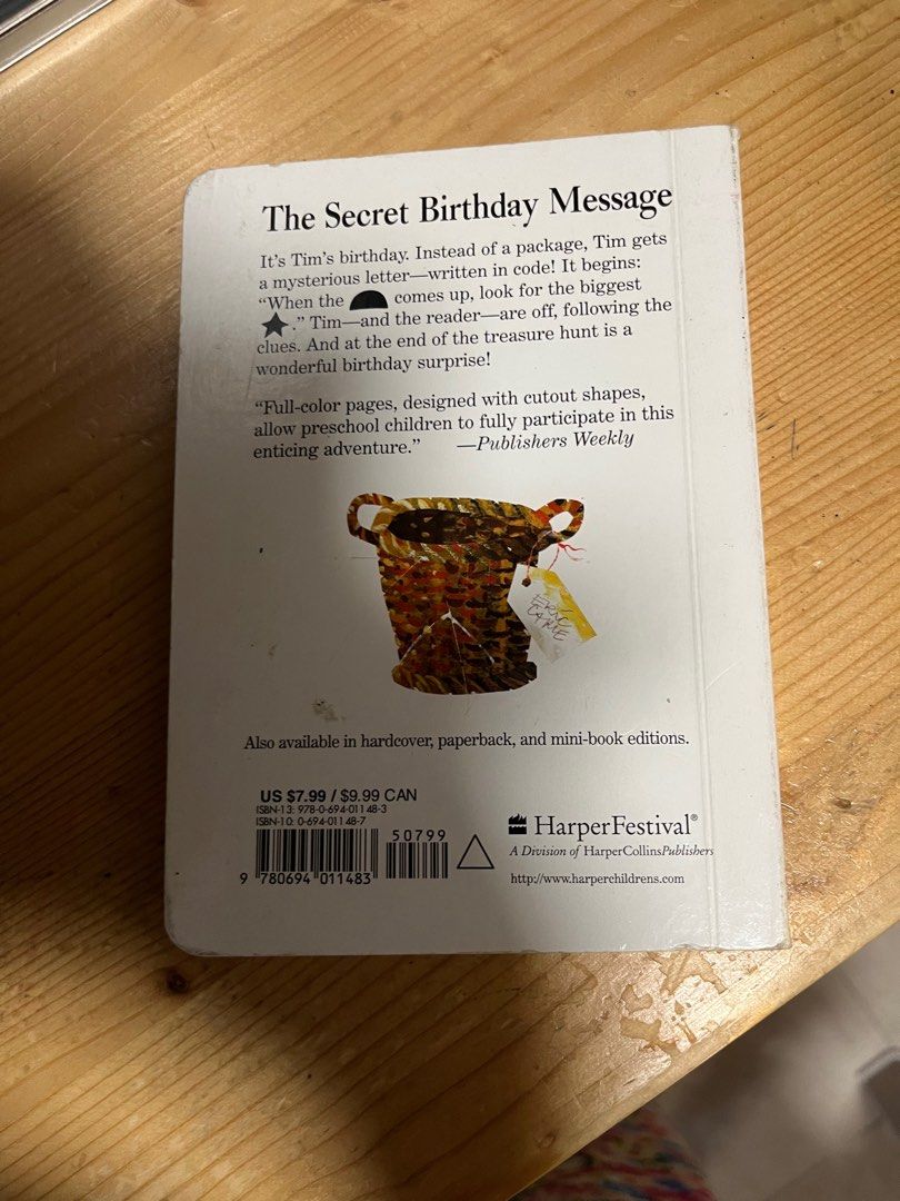 The secret birthday message by Eric carle, 興趣及遊戲, 書本 & 文具, 小說 & 故事書 ...