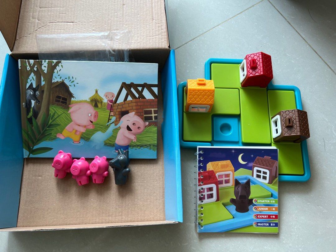 Three Little Piggies (Pigs and Wolf) Puzzle Game, Hobbies & Toys, Toys ...