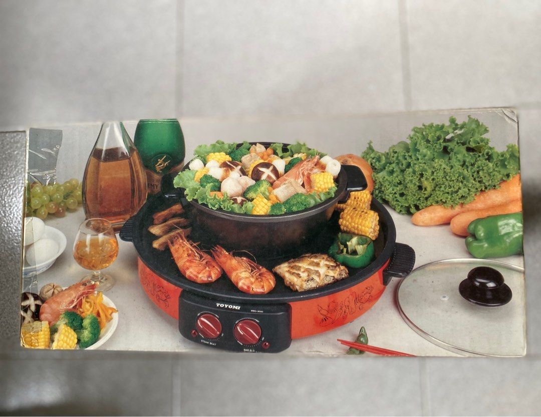 Toyomi BBQ 3000 .barbecue and steamboat 2 in 1, Furniture & Home Living, Kitchenware & Tableware ...