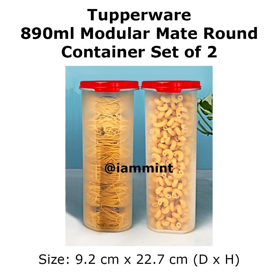 Tupperware 890 ml Modular Mate Tall Round IV Container Set of 2 ...