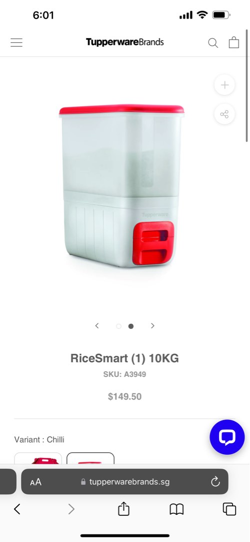 Tupperware Rice Smart Rice Container 10kg, Furniture & Home Living ...