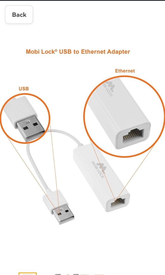 USB Ethernet (LAN) Network Adapter Compatible with Laptops, Computers ...