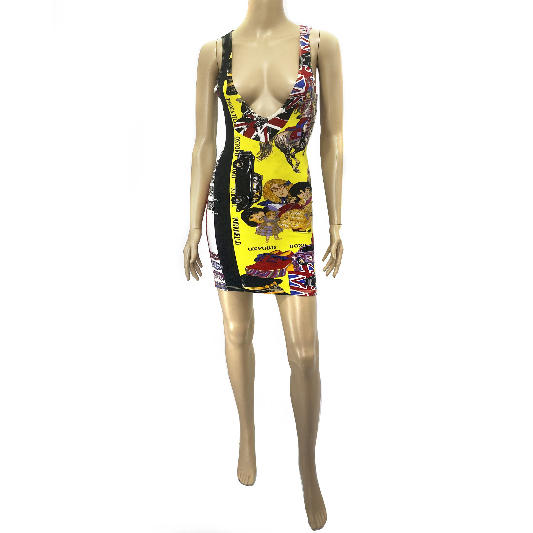 Versace Rare Vintage Rock Royalty Multicolor Bodycon Dress on Carousell