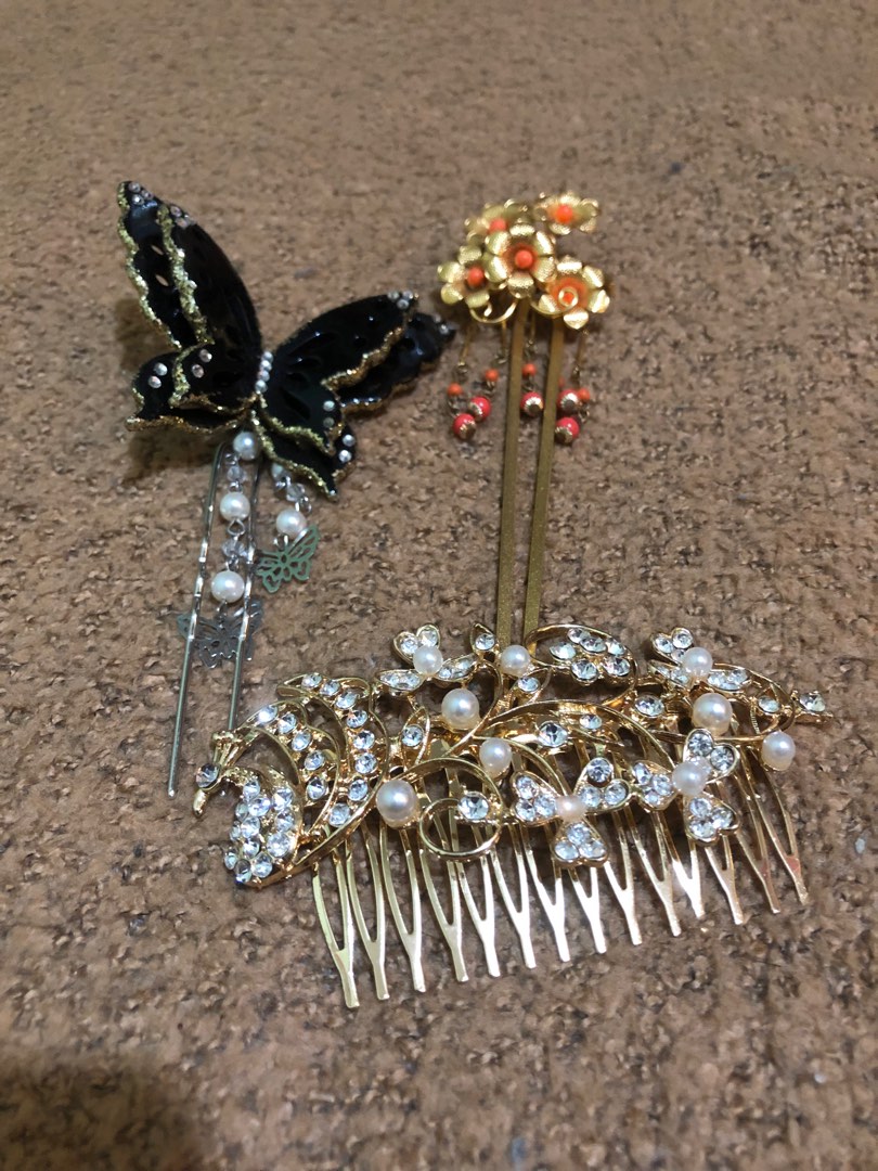 Vintage highly detailed fancy hair pins set, Women's Fashion, Watches ...