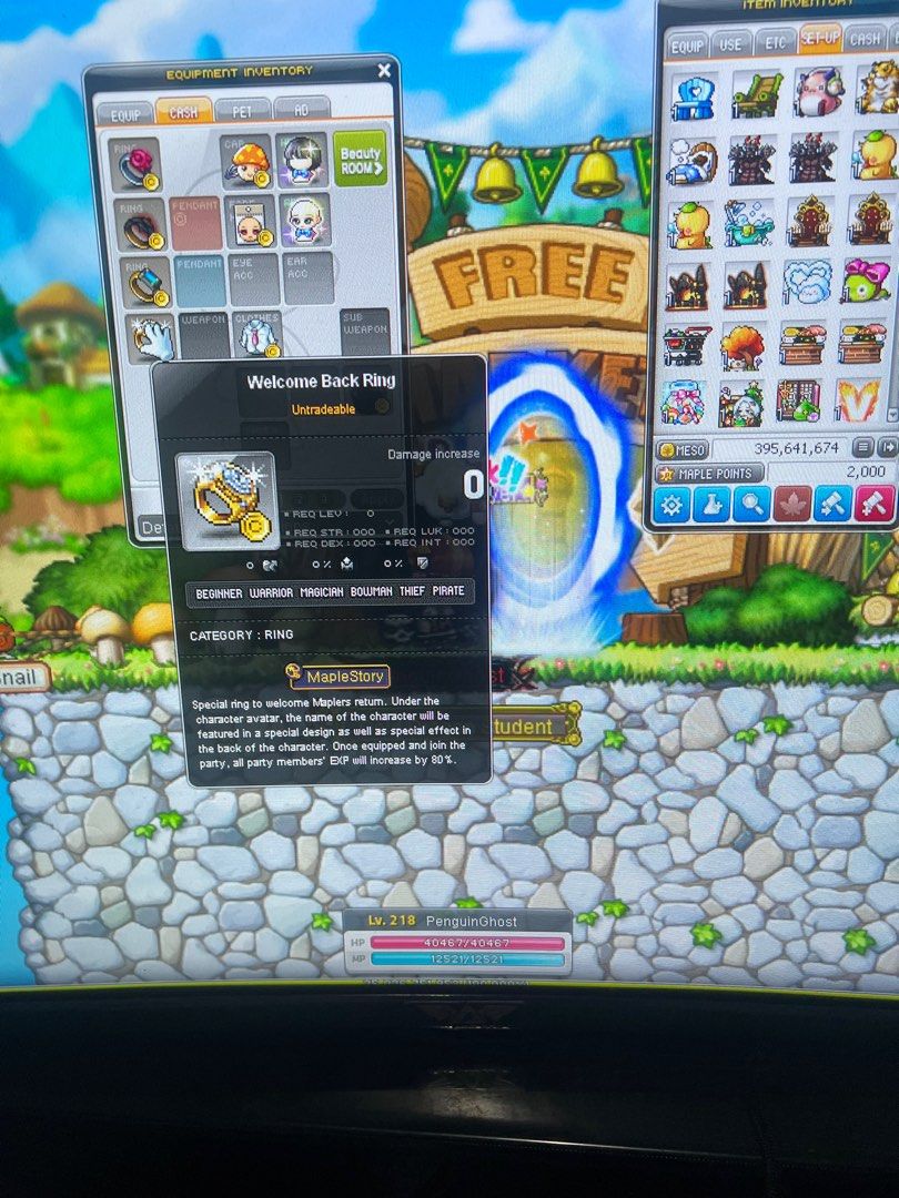 Maplestory Maplesea Welcome back ring account - Draco, Video Gaming ...