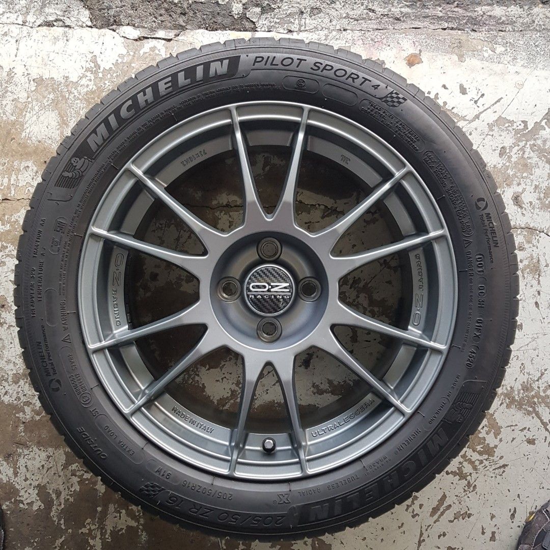 16" Oz RACING ultraleggera 4x100 rims and tyres 205/50/16 ps4 tyres, Car Accessories, Tyres ...