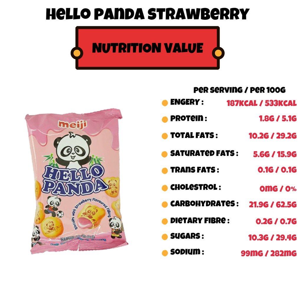 (35/50g) Hello Panda Chocolate Milk Strawberry Biscuit Snacks Chips ...