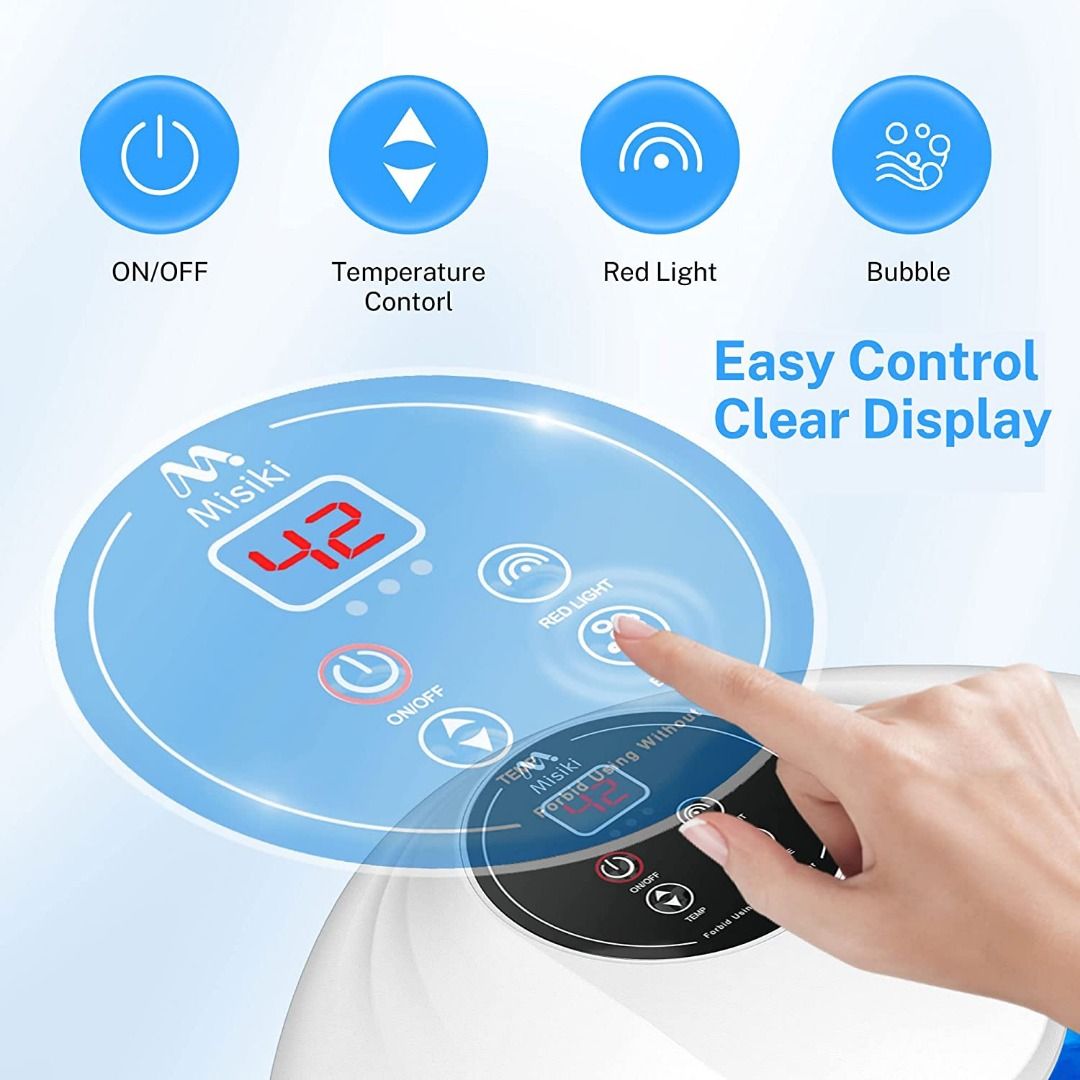 [3895] Misiki Foot Bath Spa with Heat and Massage, Pedicure Foot soak ...