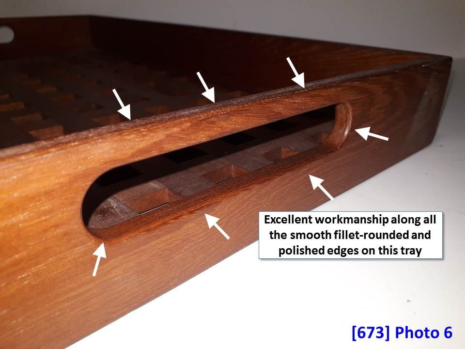 [673] Solid Teak Strips Elegant Display Tray, Furniture & Home Living ...
