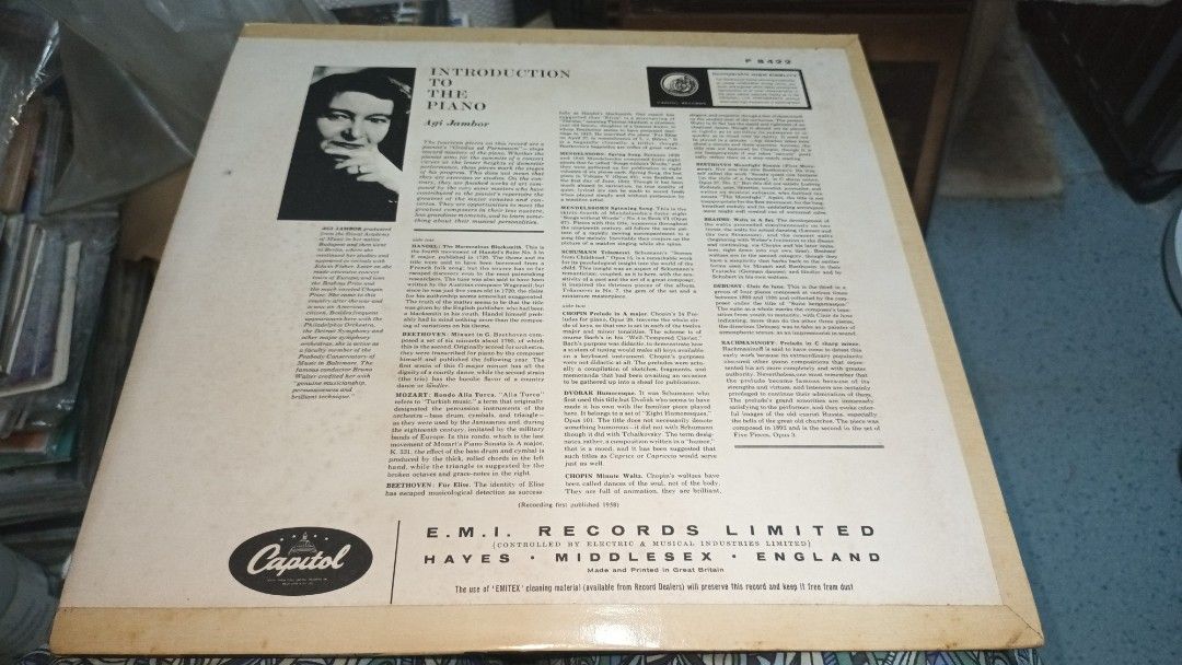 英版 古典名盤 匈牙利著名鋼琴家 AGI JAMBOR INTRODUCTION TO THE PIANO 舊版 黑膠 LP, 興趣及遊戲 ...