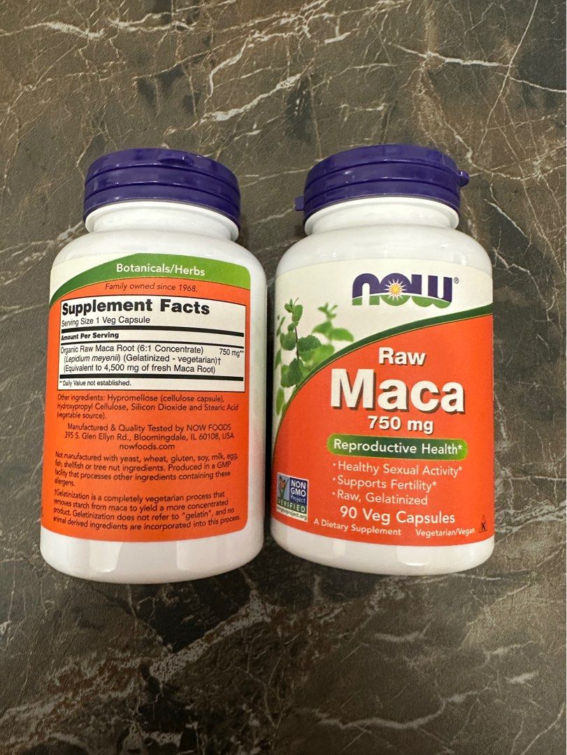 全新 瑪卡素食膠囊 maca Now Food 備孕 iherb, 健康及營養食用品, 健康補充品, 健康補充品 - 保健食品，飲料和補品 - Carousell