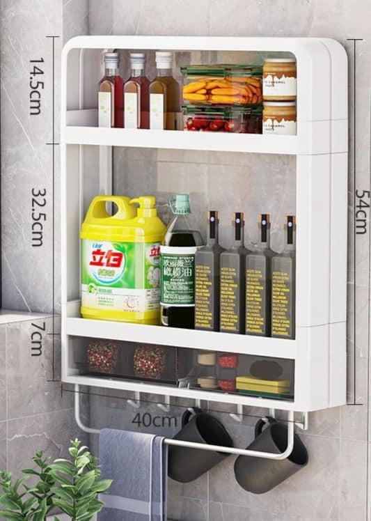 Adhesive Wall Rack 2 layers with drawers (ON HAND #A2 ), Furniture ...