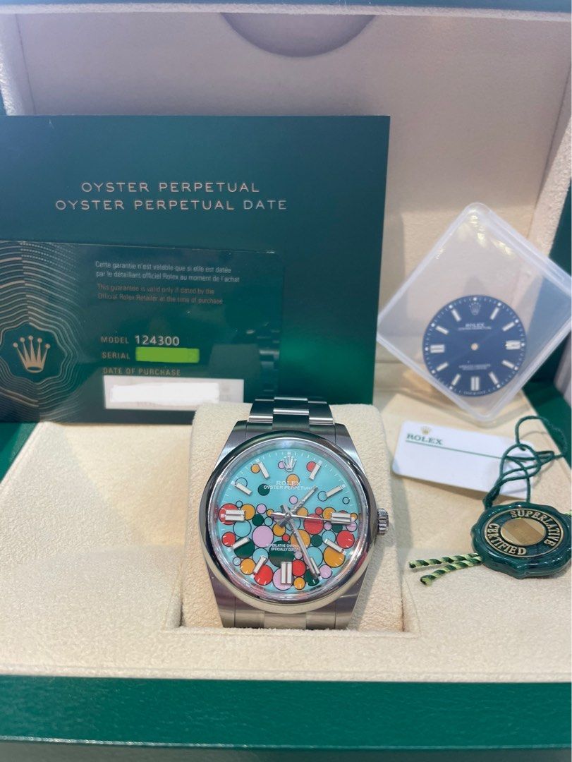 AM Dial Bubble Colour Dial Rolex 124300 Oyster Perpetual 41MM, Luxury ...