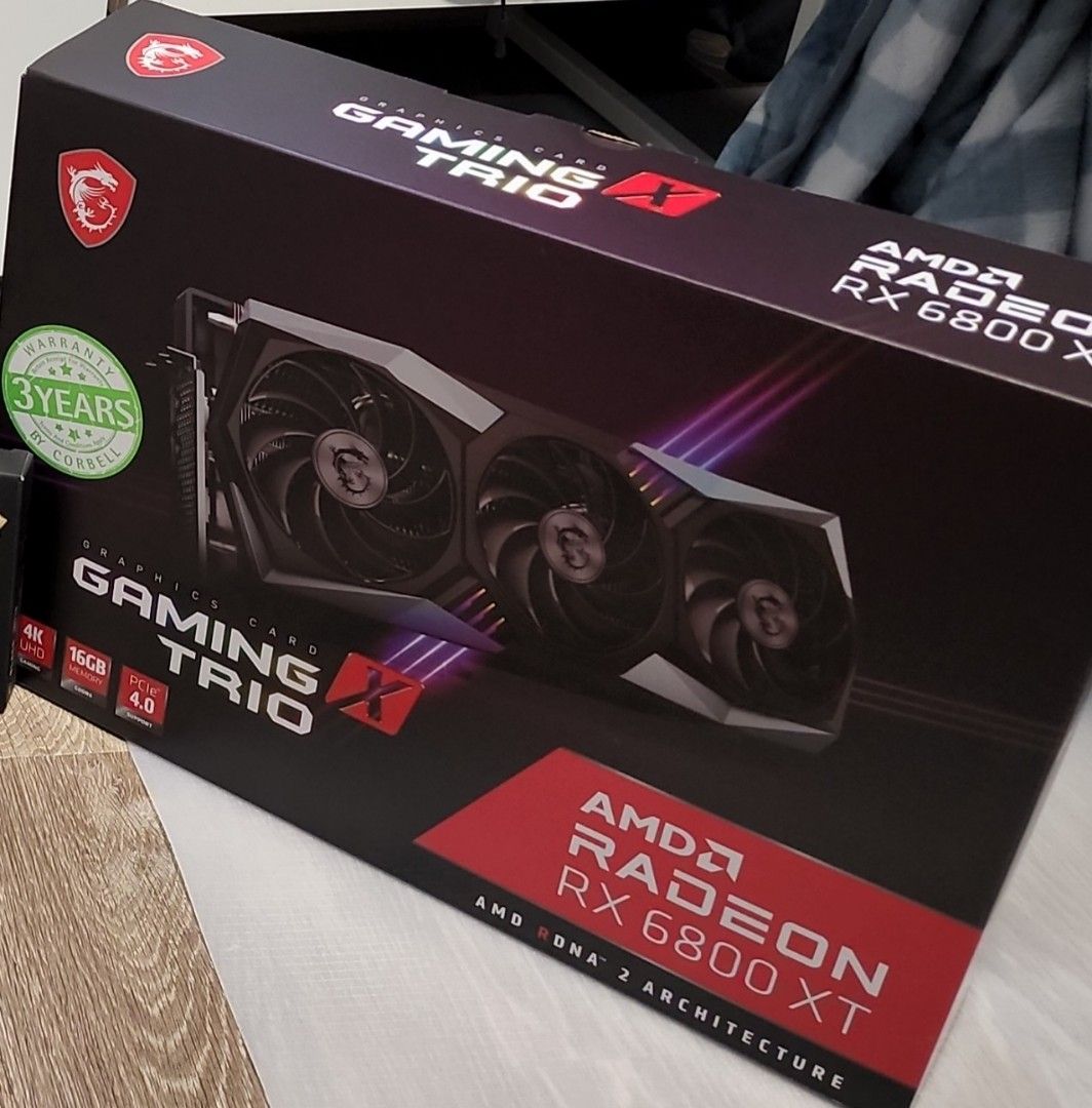 MSI RADEON 6800xt Gaming X Trio, Computers & Tech, Parts & Accessories, Computer Parts on Carousell