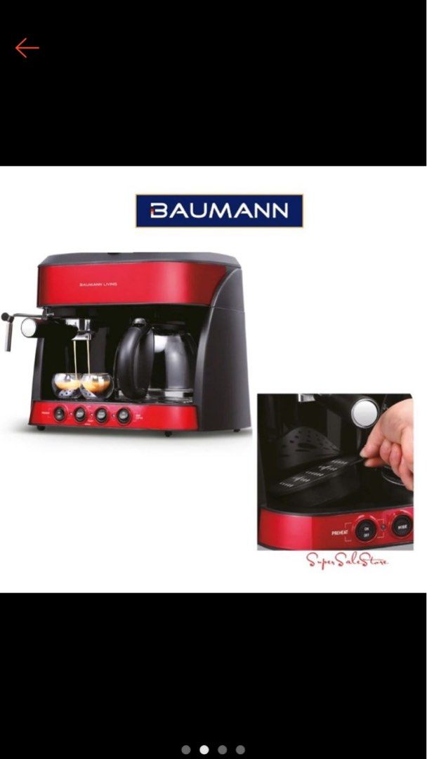 Baumann Living 2-in-1 Espresso & Drip Coffee Machine, TV & Home ...