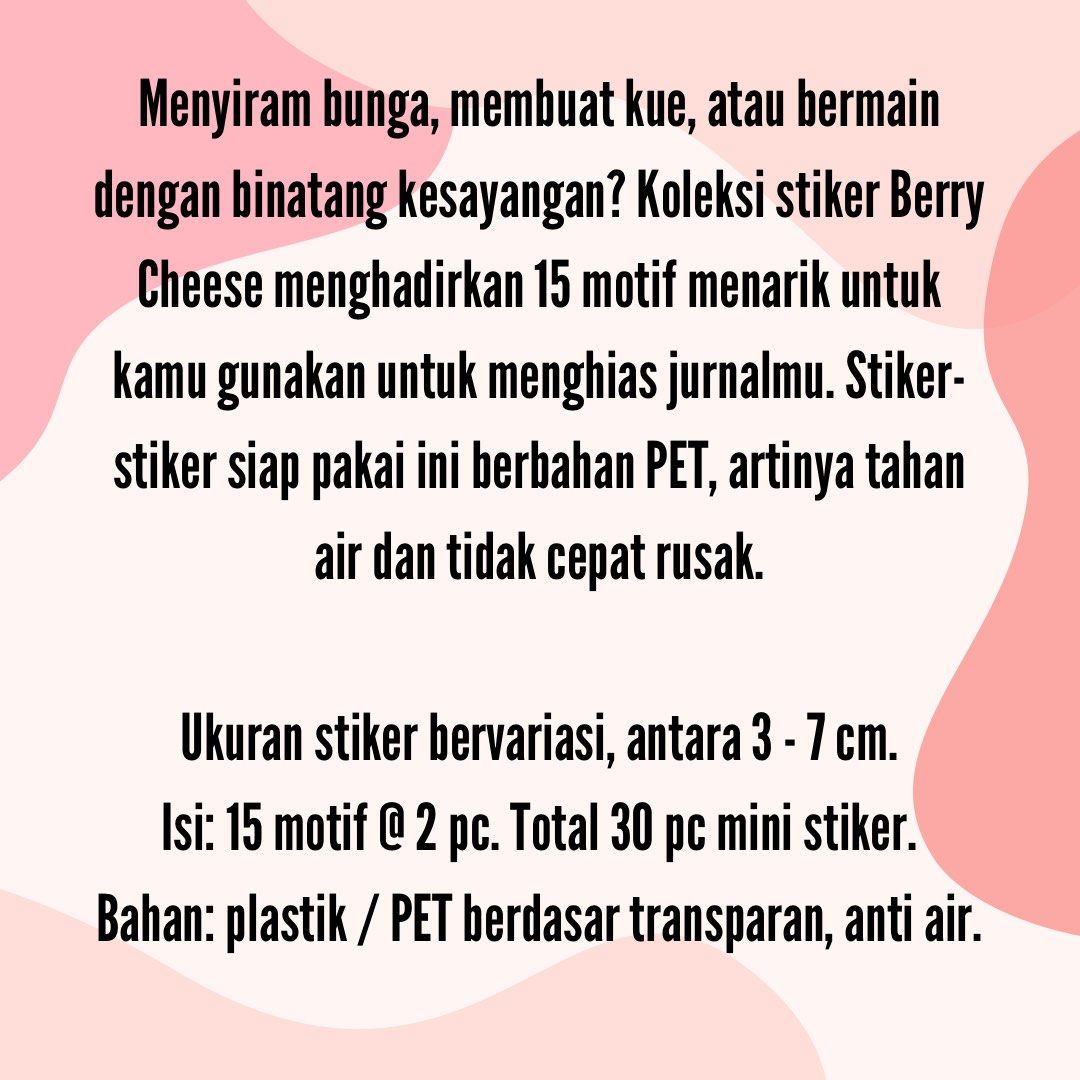 Berry Cheese Flake Stickers Set - Sticker Unik - Sticker Lucu, Buku ...