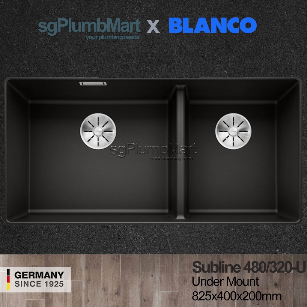 Blanco Black Granite Kitchen Sink Silgranit Subline 480/320-U ...