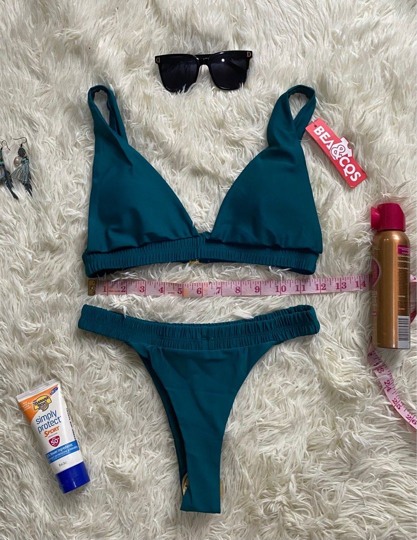 Brand New Emerald Green High Cut 2 piece Swimsuit Swimwear, Women's ...