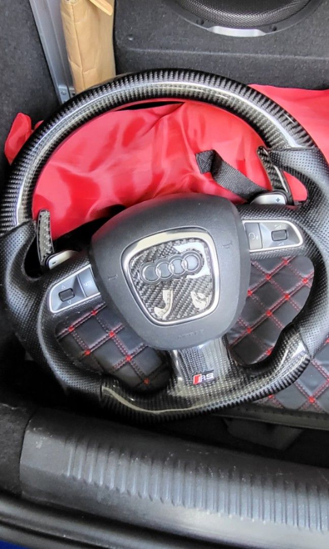 Carbon Fibre Steering Wheel with, paddle shifters and Airbags, Car ...