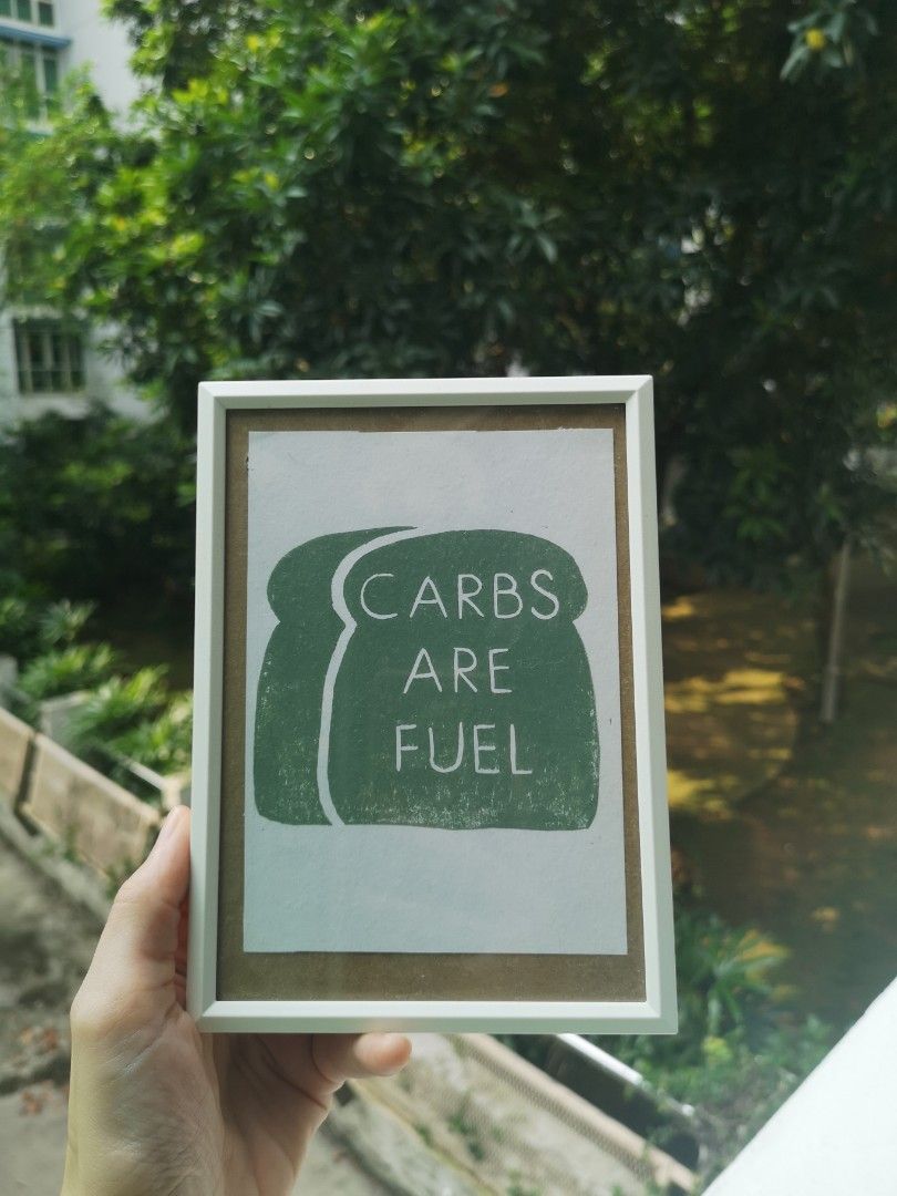 'Carbs are Fuel' Art Print, Hobbies & Toys, Stationery & Craft, Art ...