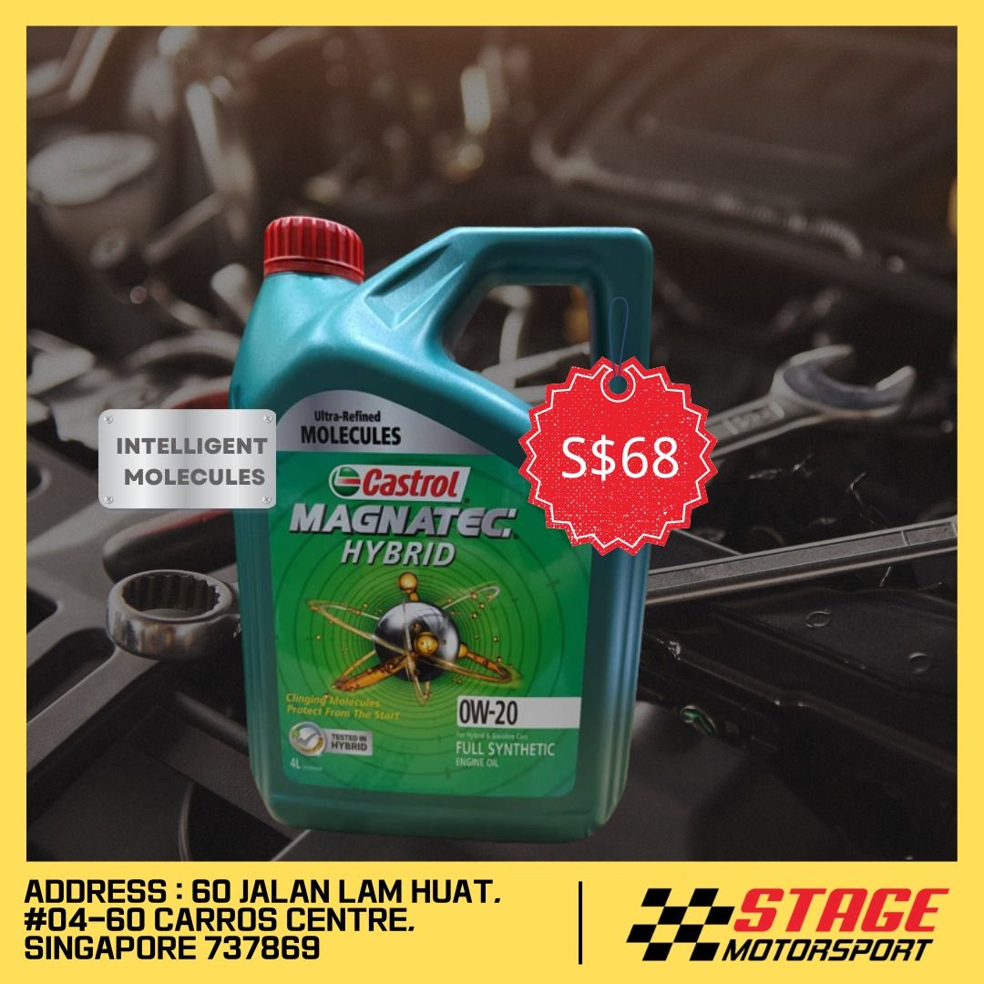 Castrol Magnetec Hybrid 0W-20 package car servicing promotion, Car ...