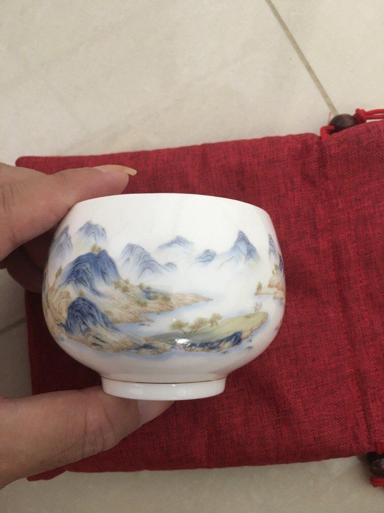 Chinese tea cup thousand mountain bring prosperity, Hobbies & Toys ...