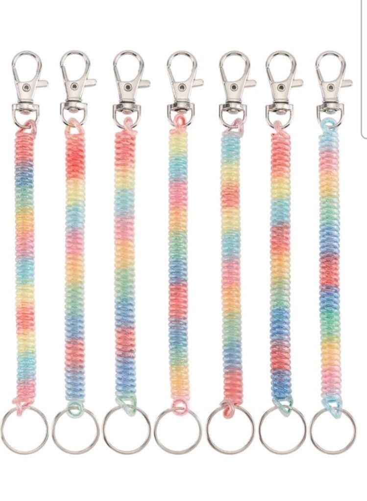 Colorful Spiral Retractable Spring Coil Keychain, Everything Else on ...