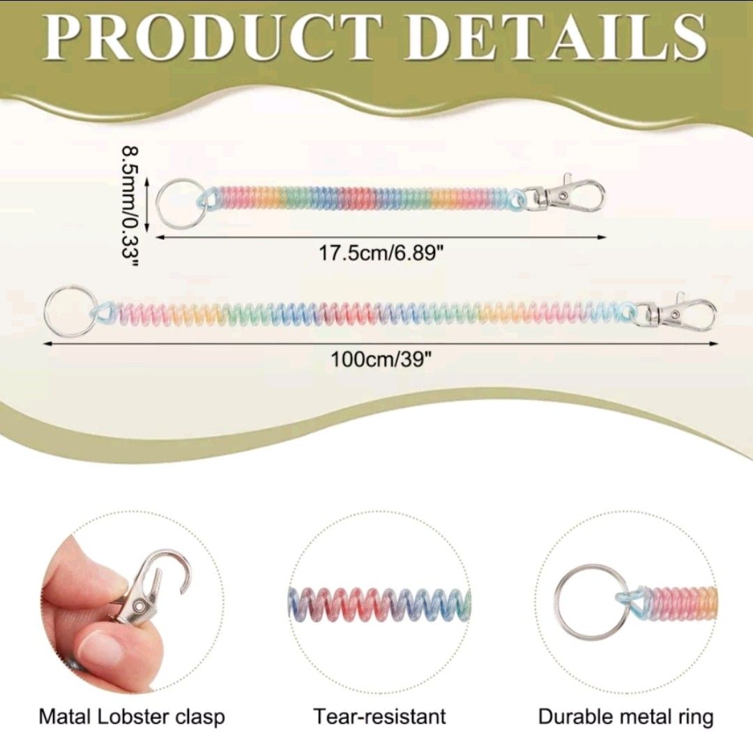 Colorful Spiral Retractable Spring Coil Keychain, Everything Else on ...