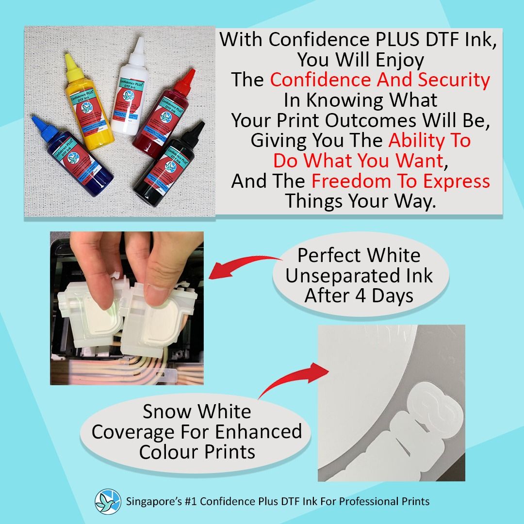 CONFIDENCE PLUS DTF INK FOR DTF PRINTERS, DTF CMYK INK, DTF PRINTER ...