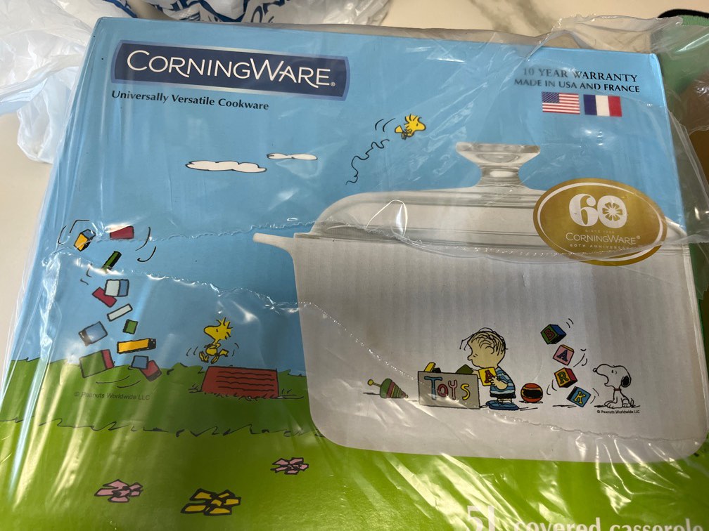 Corningware casserole peanuts snoopy, Furniture & Home Living ...