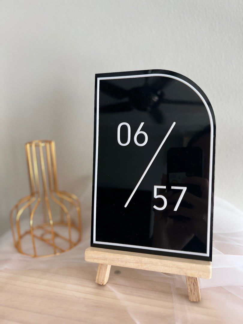 Customised Acrylic Unit Number Signage, Furniture & Home Living, Home ...