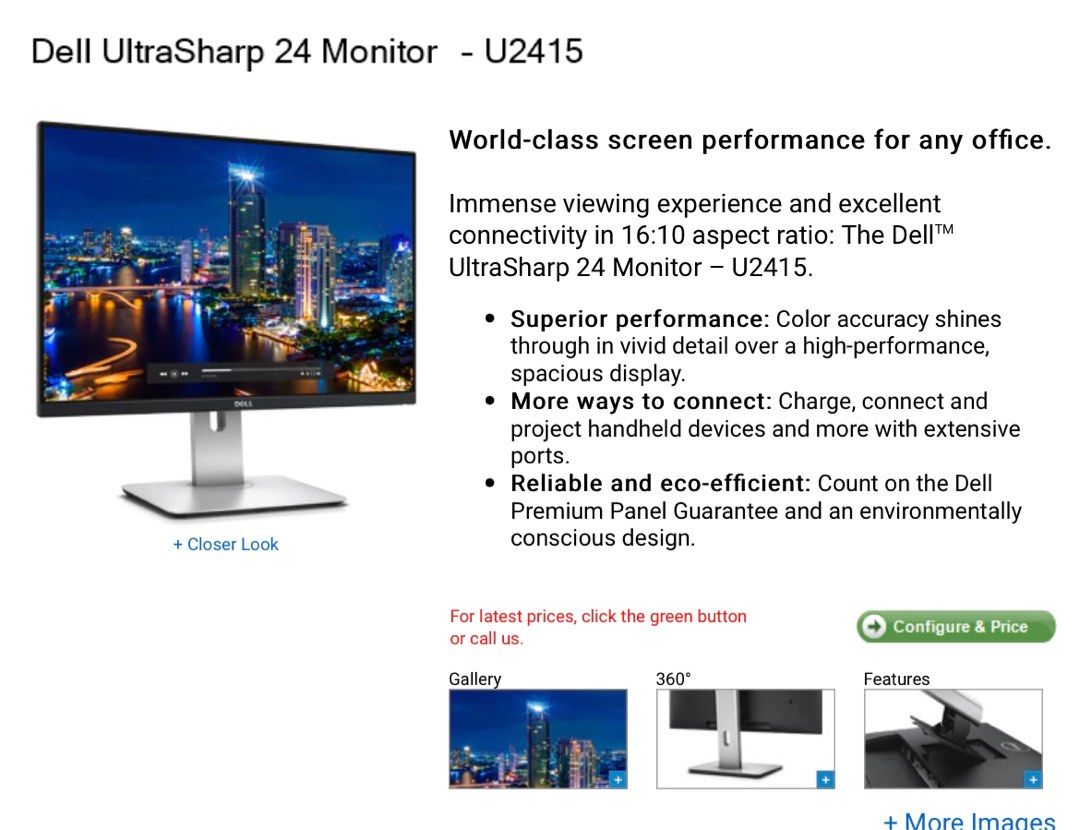 Dell U2415b 24 Inch Monitor, Computers & Tech, Parts & Accessories ...