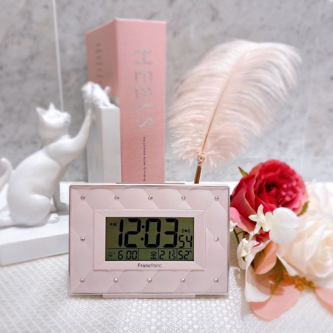 Digital Clock - Table Clock - FrancFranc Pink Diamond, Furniture & Home ...