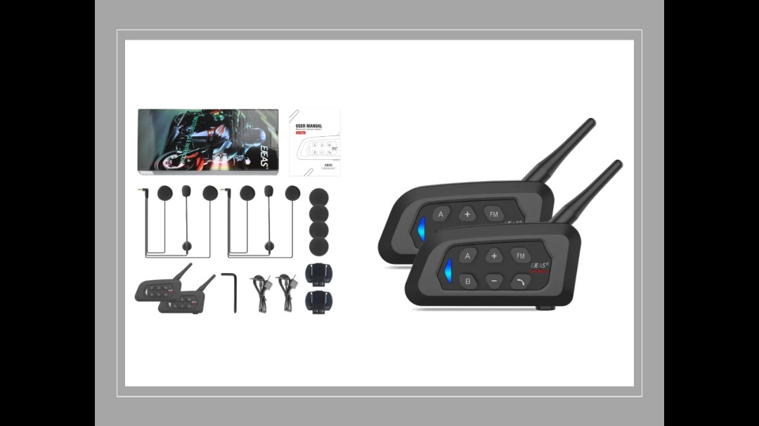EJEAS V4 Plus Motorcycle Bluetooth Intercom Headset Bluetooth 5.1 ...