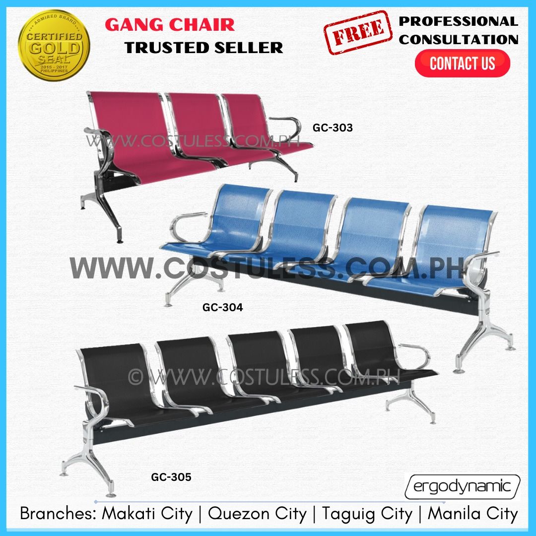 Ergodynamic Gang Chair, Waiting Chair, Guest Chair, Airport Gang Chair ...