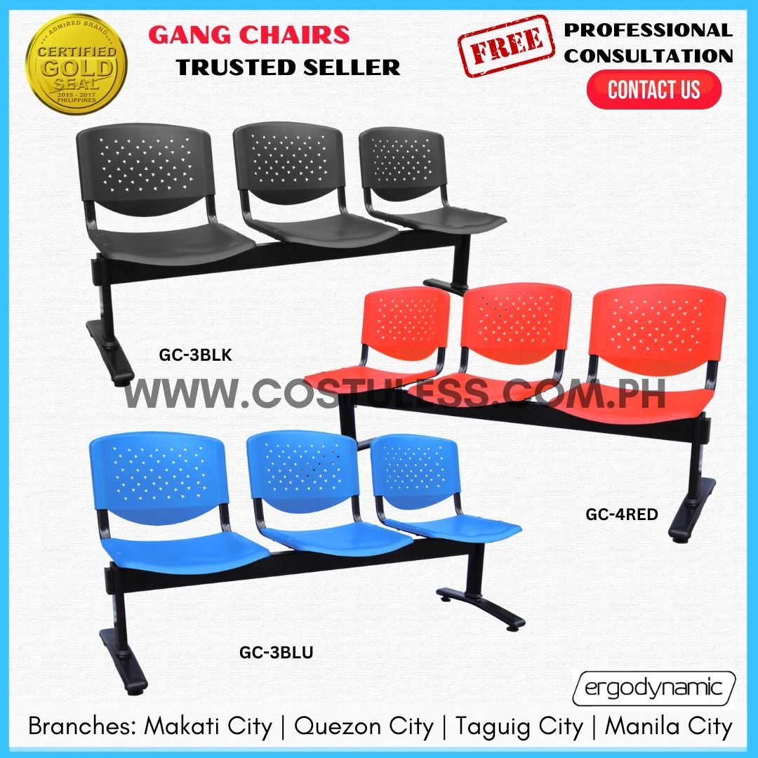 Ergodynamic Gang Chair, Waiting Chair, Guest Chair, Airport Gang Chair ...