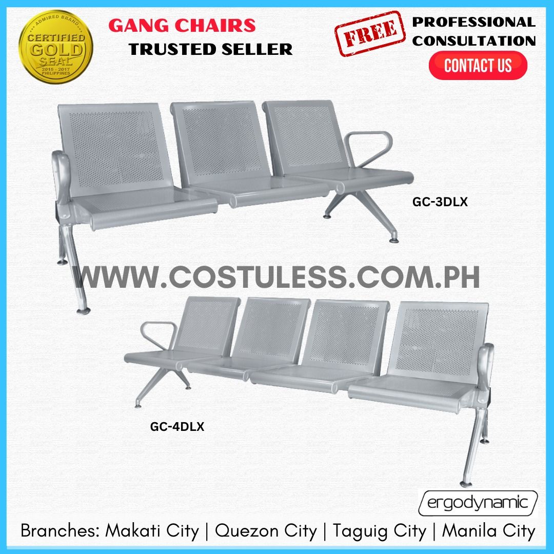 Ergodynamic Gang Chair, Waiting Chair, Guest Chair, Airport Gang Chair ...